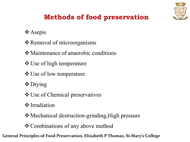 Microbiology:General Principles of Food Preservation | PPTX