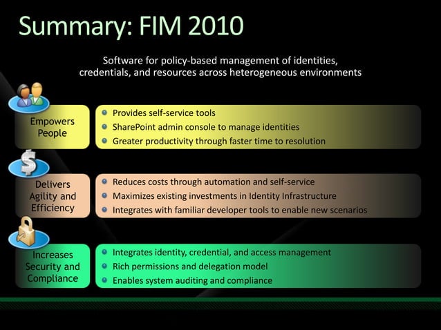 Forefront Identity Manager 2010 (Av Rune Lystad) | PPT