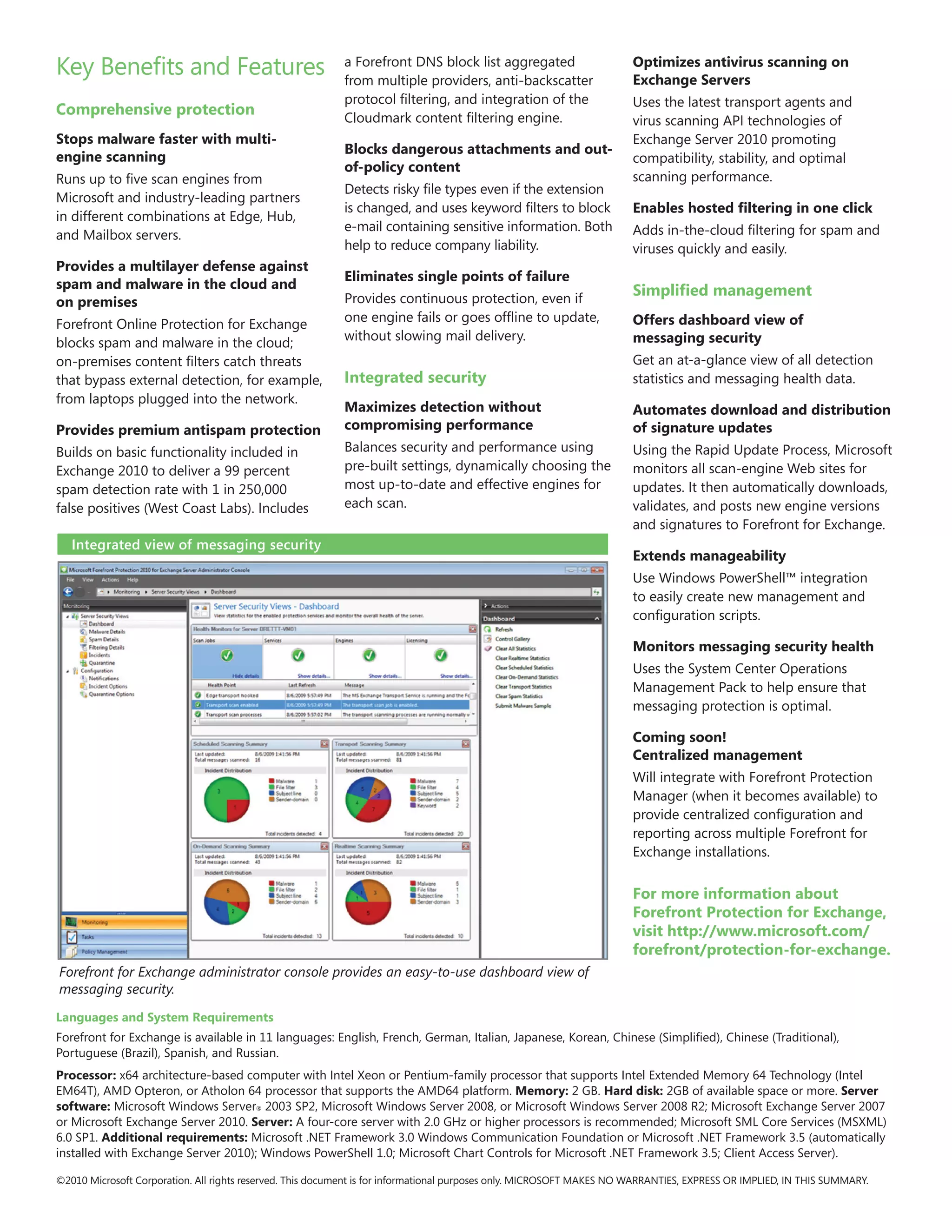 Microsoft Forefront - Protection 2010 for Exchange Server Datasheet ...