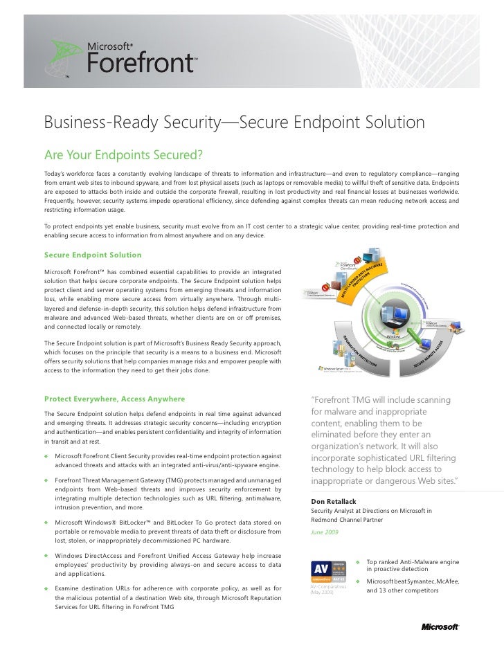 Microsoft - Forefront Secure Endpoint Solution Datasheet