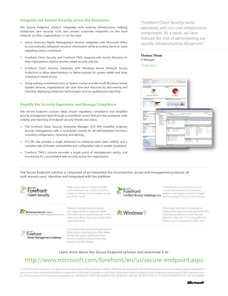 Microsoft - Forefront Secure Endpoint Solution Datasheet