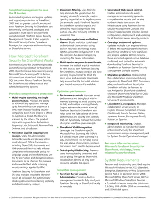 Microsoft Forefront - Security for SharePoint Whitepaper | PDF