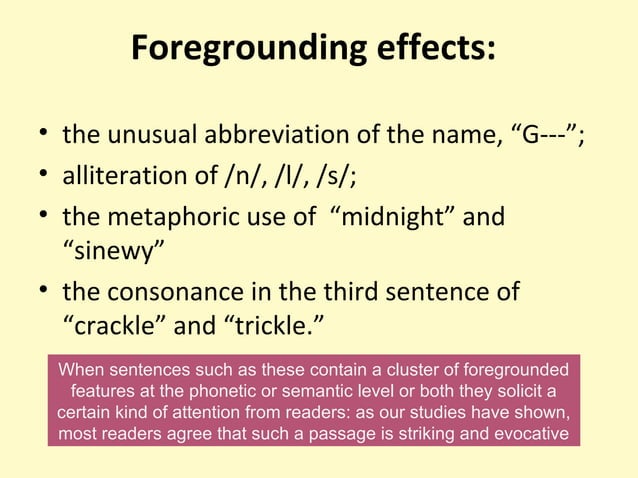 Foregrounding | PPT | Poetry | Books and Literature