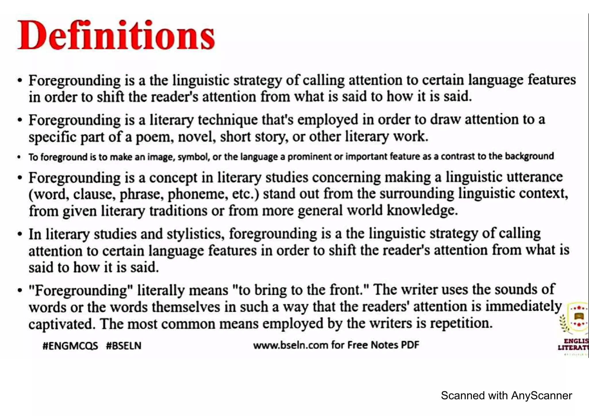 foregrounding and it's types | PPT