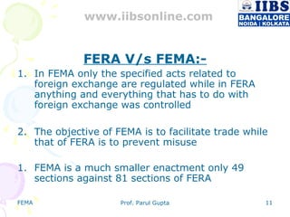 Foreign Exchange Management Act-1999-IIBS-Bangalore | PPT