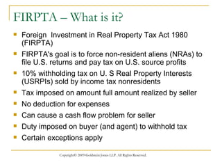 Foreign Persons Owning U.S. Real Estate | PPT | Business Accounting ...