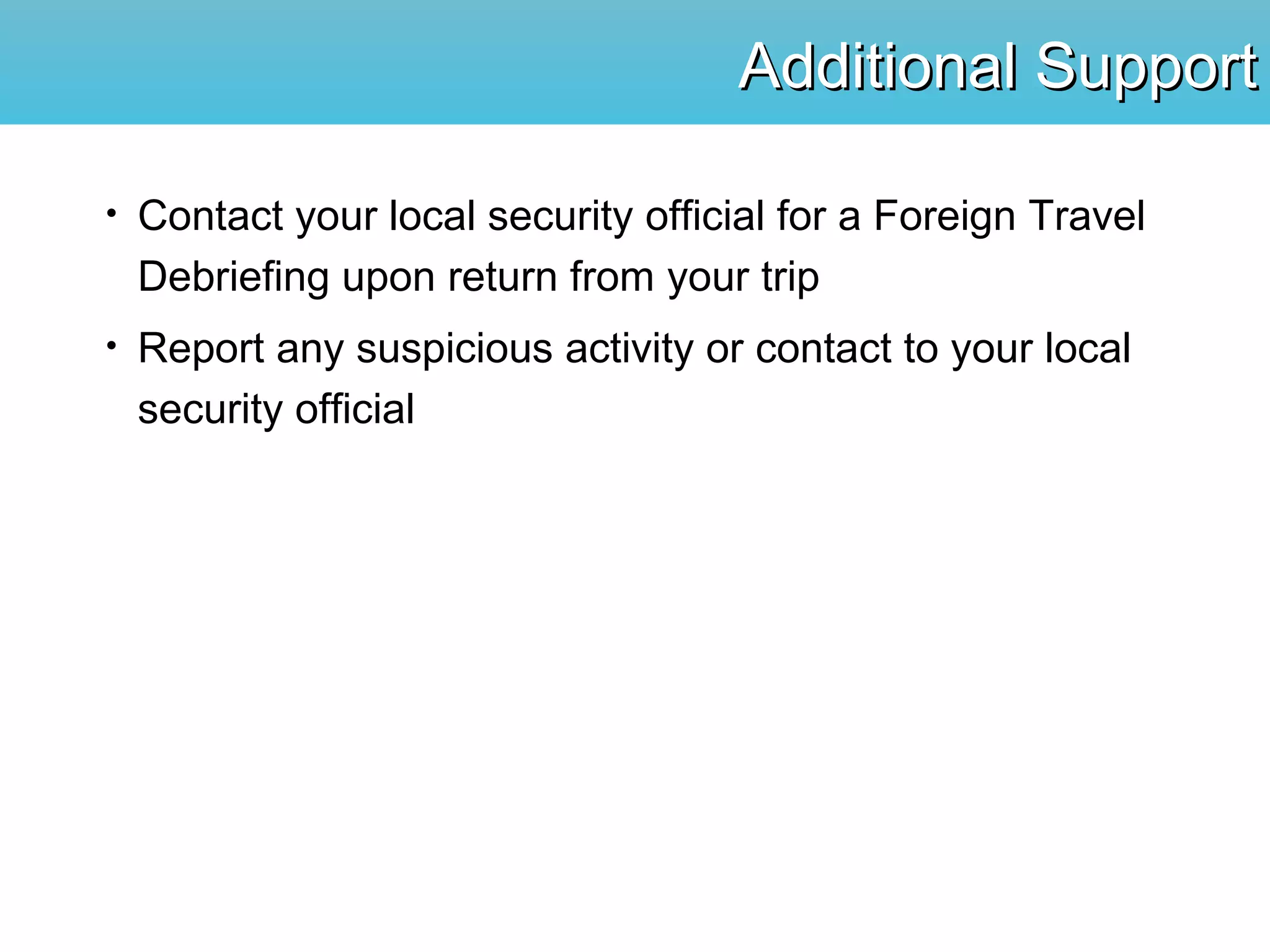 Foreign travel-brief-template | PPT