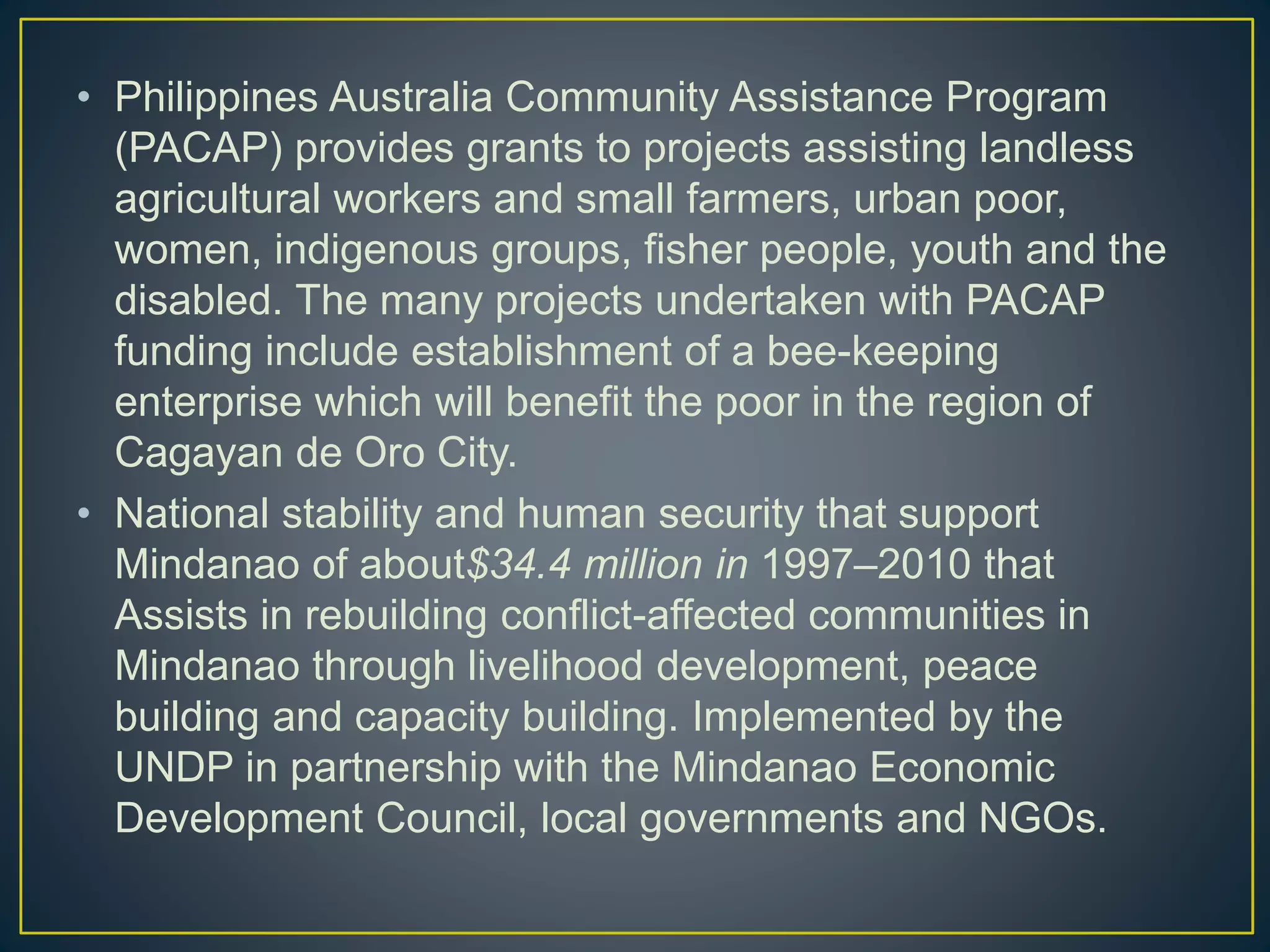 FOREIGN AID: Australia to Philippines | PPTX