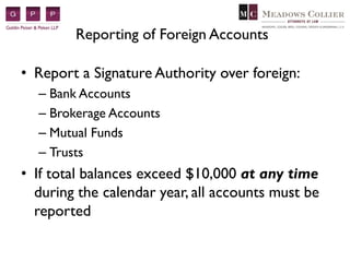 Reporting Requirements for US Citizens with Foreign Assets | PPT