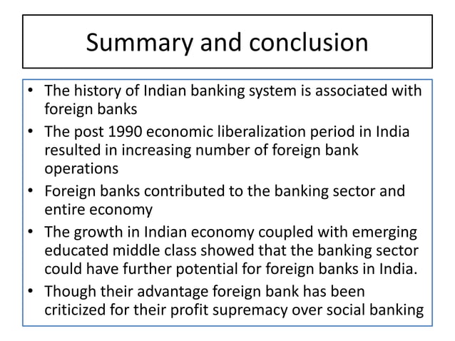 Foreign Banks in India | PPTX