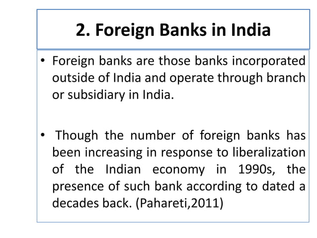 Foreign Banks in India | PPTX