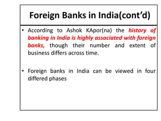Foreign Banks in India | PPTX