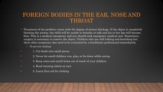 Foreign bodies in the ear, nose and | PPTX