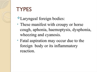foreign body aspiration.pptx presentations | PPTX