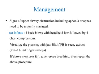Foreign body aspiration dr yusuf imran | PPTX