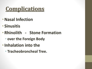 Foreign body nose | PPTX