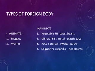 Foreign body nose | PPTX