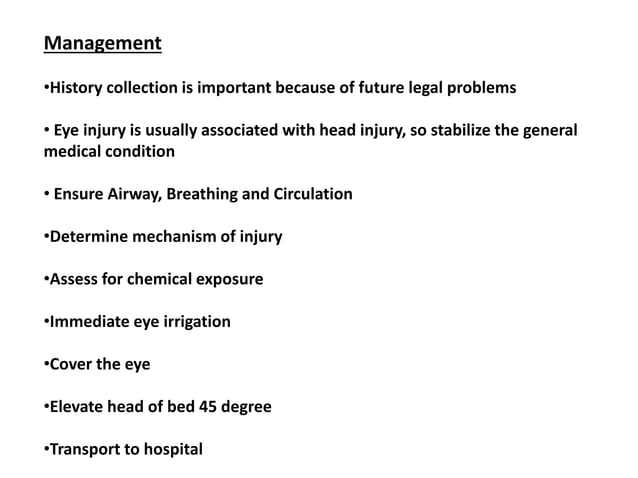 Foreign body & trauma to the eye | PPT