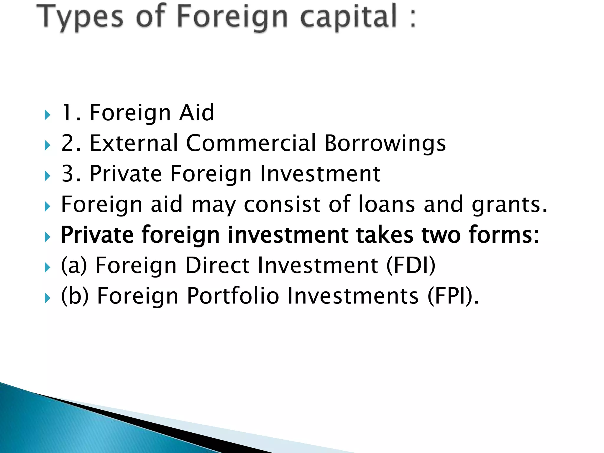 Foreign capital & investment | PPT