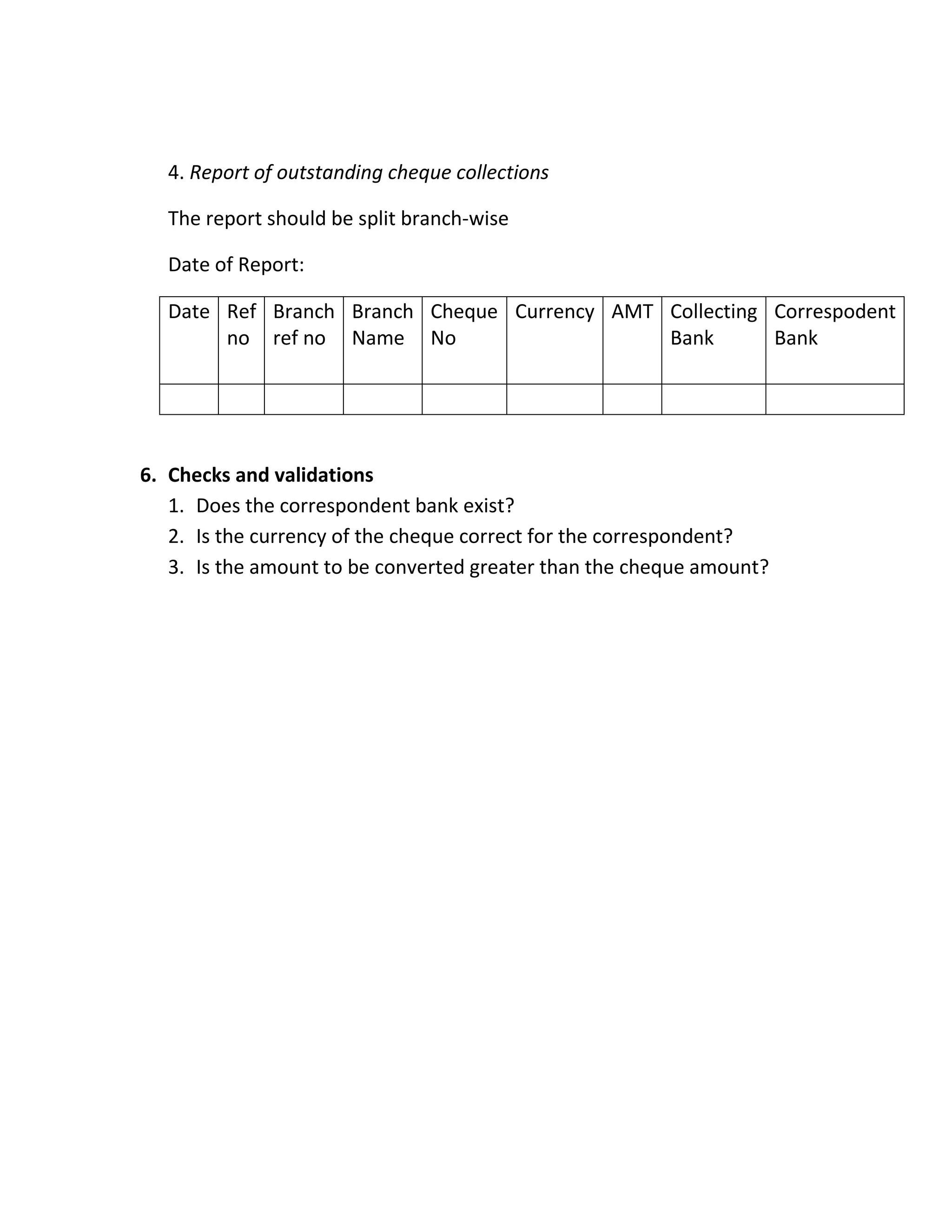 Foreign cheque collection system | DOCX | Business Banking & Finance ...
