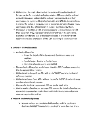 Foreign cheque collection system | DOCX | Business Banking & Finance ...