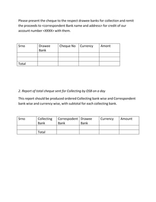 Foreign cheque collection system | DOCX | Business Banking & Finance ...