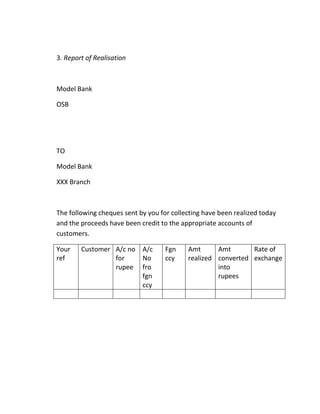 Foreign cheque collection system | DOCX | Business Banking & Finance ...