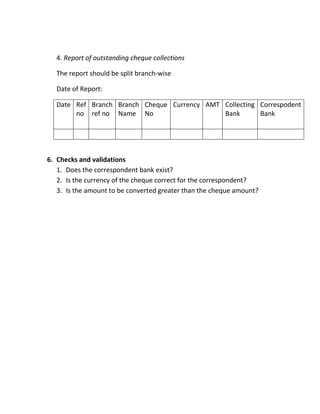 Foreign cheque collection system | DOCX | Business Banking & Finance ...