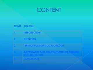 Foreign collaboration | PPT