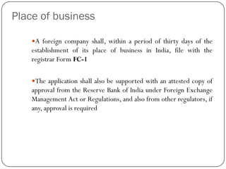 Foreign company Companies Act, 2013 | PDF