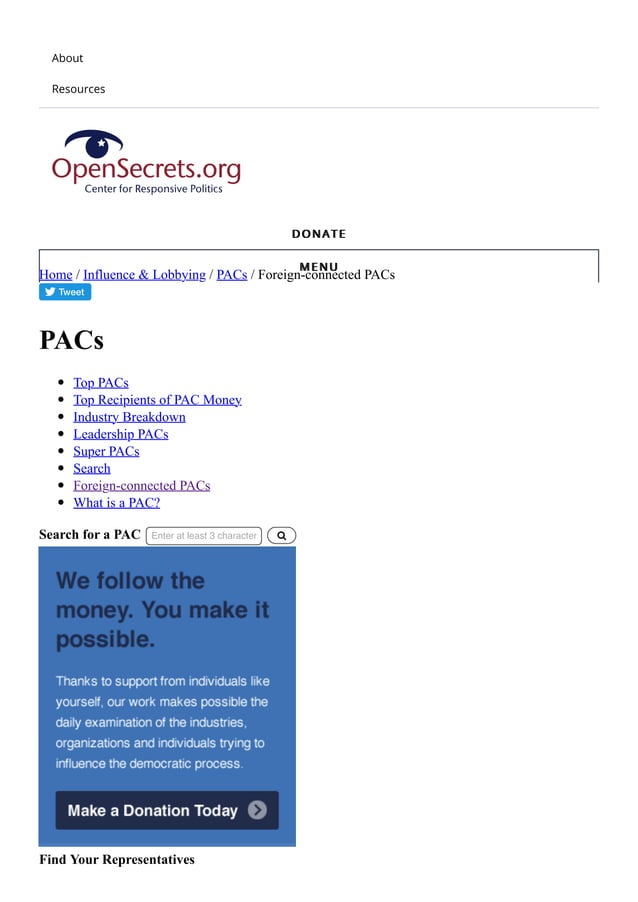 Foreign connected pacs @ opensecrets | PDF