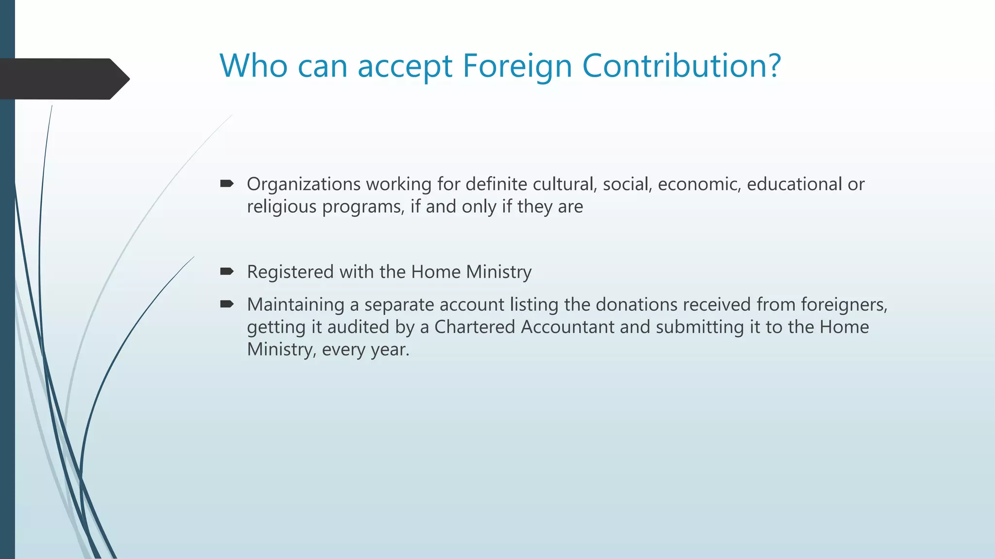 Foreign Contribution Regulation Act (FCRA)1976.pptx