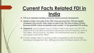 Foreign direct investment in India | PDF