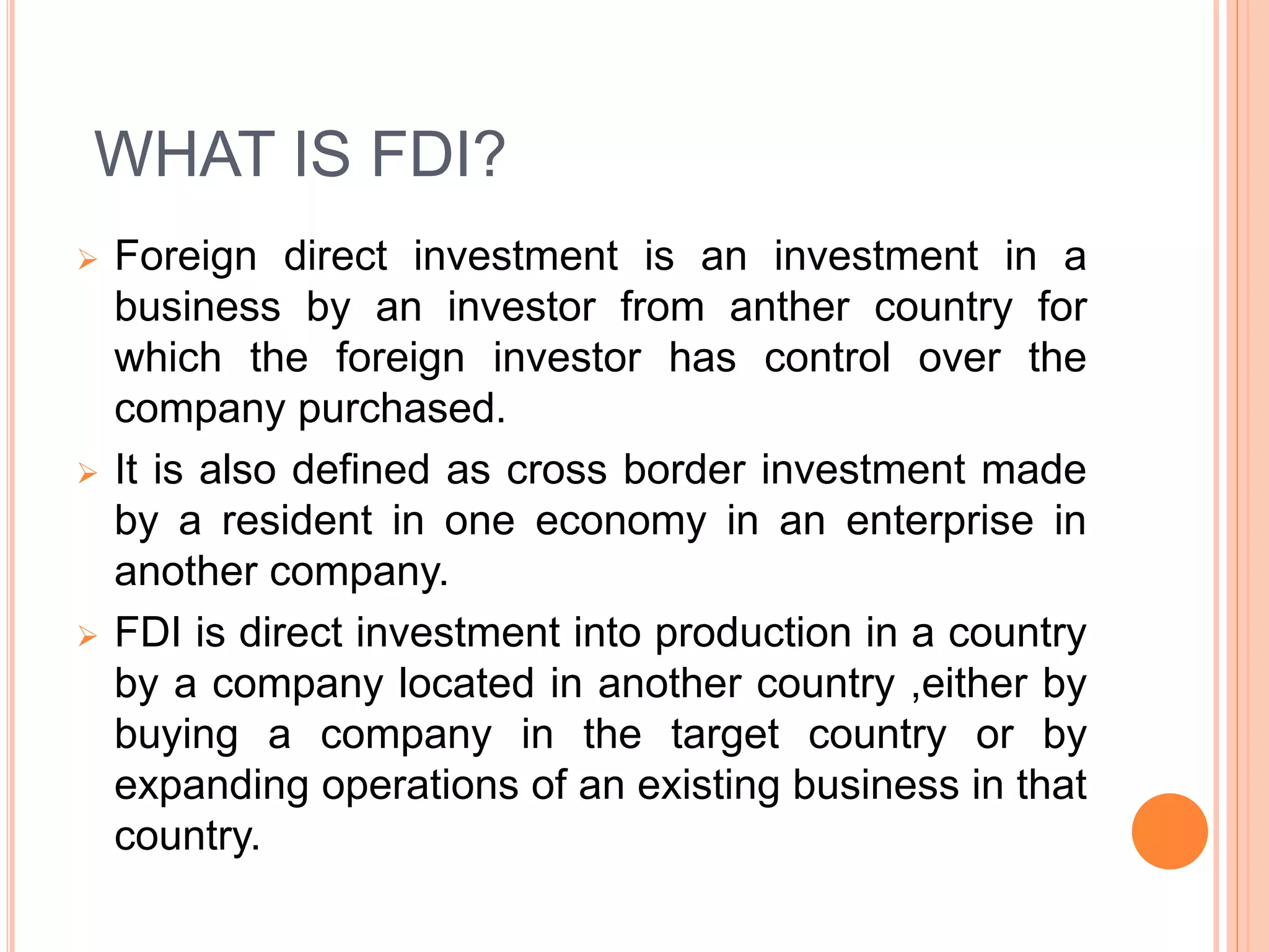 Foreign direct investment | PPTX