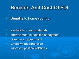 Foreign direct investment | PPT