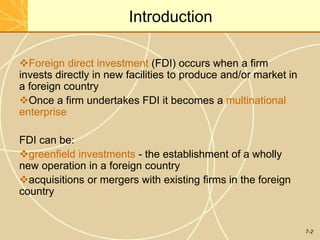 Foreign direct investment | PPT