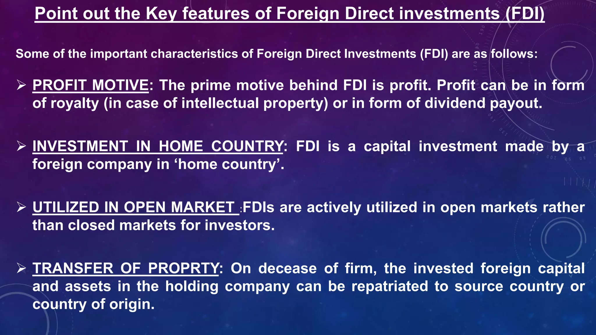 Foreign Direct Investment (FDI) | PPT