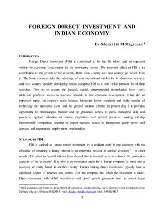 FDI and India | DOCX | Business Accounting & Finance | Business