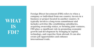 FOREIGN DIRECT INVESTMENT-MOTIVES-DETERMINANTS-THEORIES | PPTX