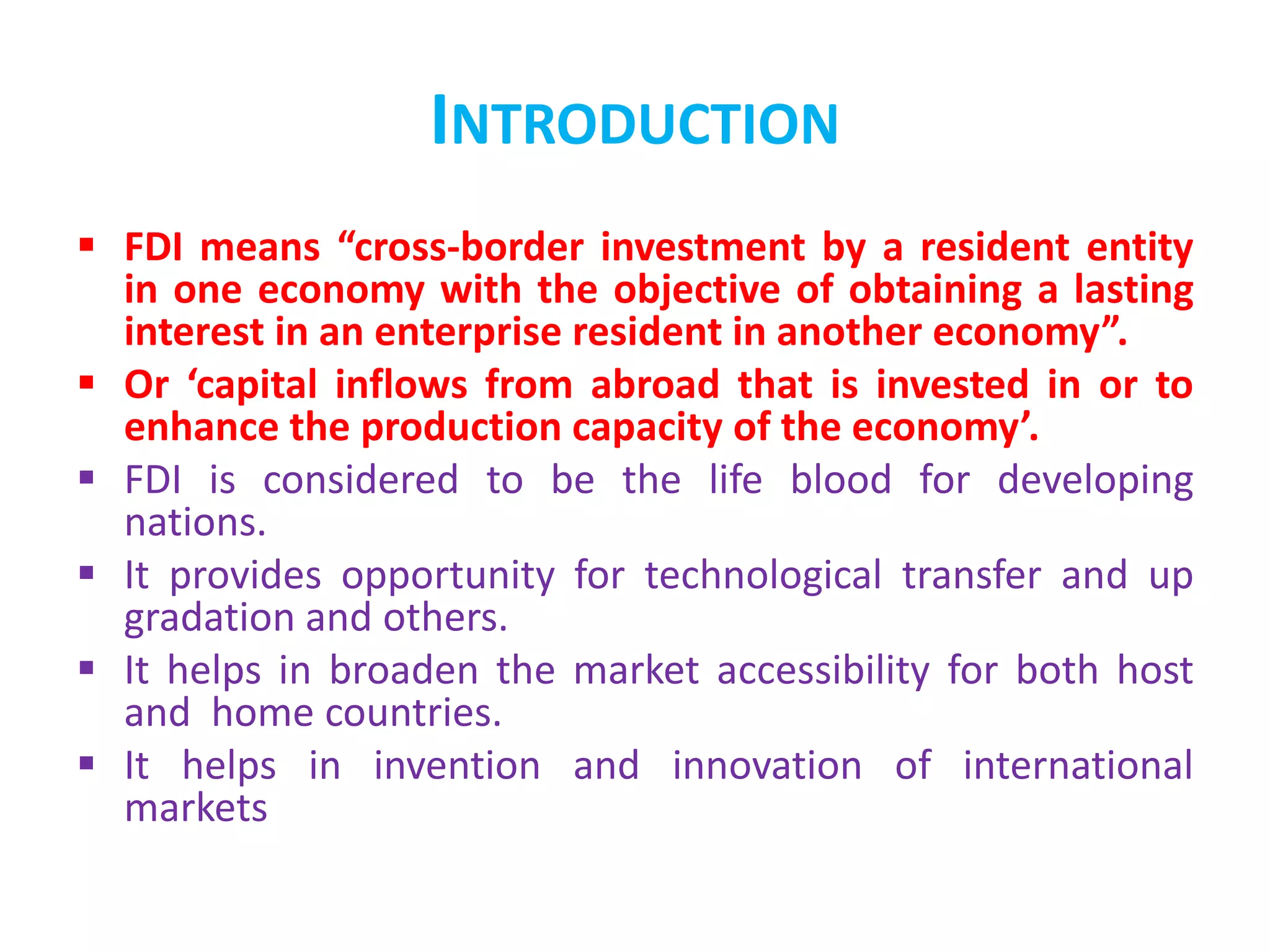Foreign Direct Investment and Indian Economy ppt | PPTX