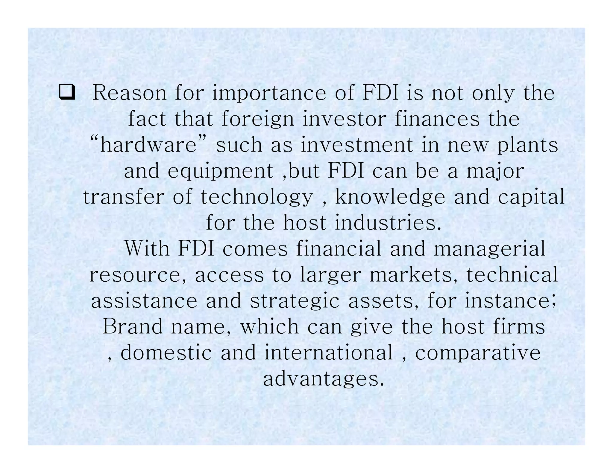 Foreign direct investment(fdi) | PDF