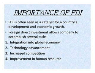 Foreign direct investment(fdi) | PDF