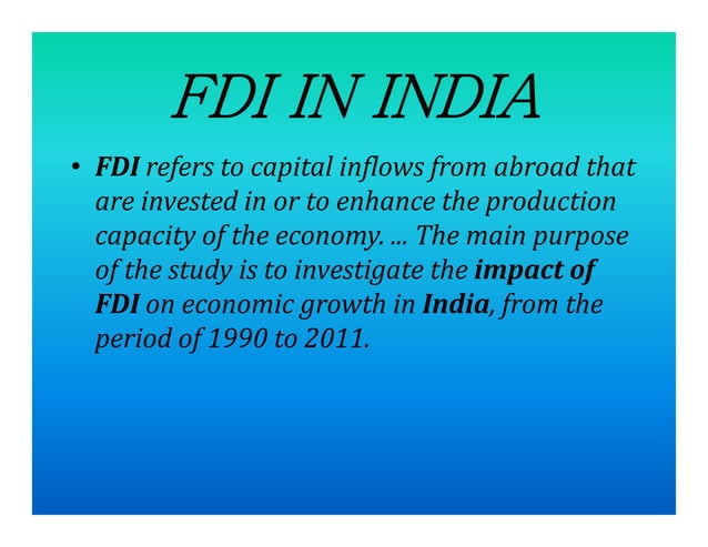 Foreign direct investment(fdi) | PDF | Business Accounting & Finance ...