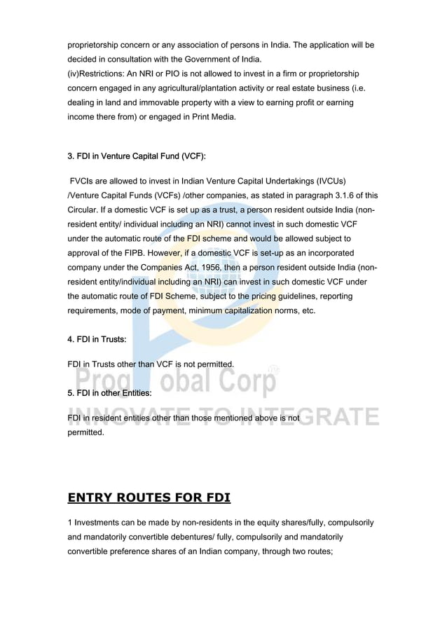 Foreign direct investment (FDI) in India | PDF