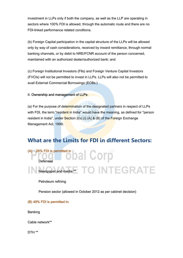 Foreign direct investment (FDI) in India | PDF