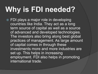 Foreign direct investment in banking sector | PPTX