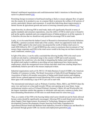Foreign direct investment in indian retail sector | DOCX
