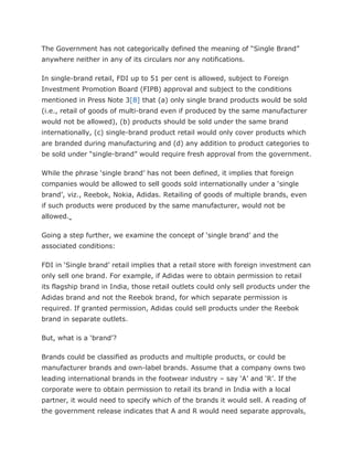 FDI-Retail in India | DOCX