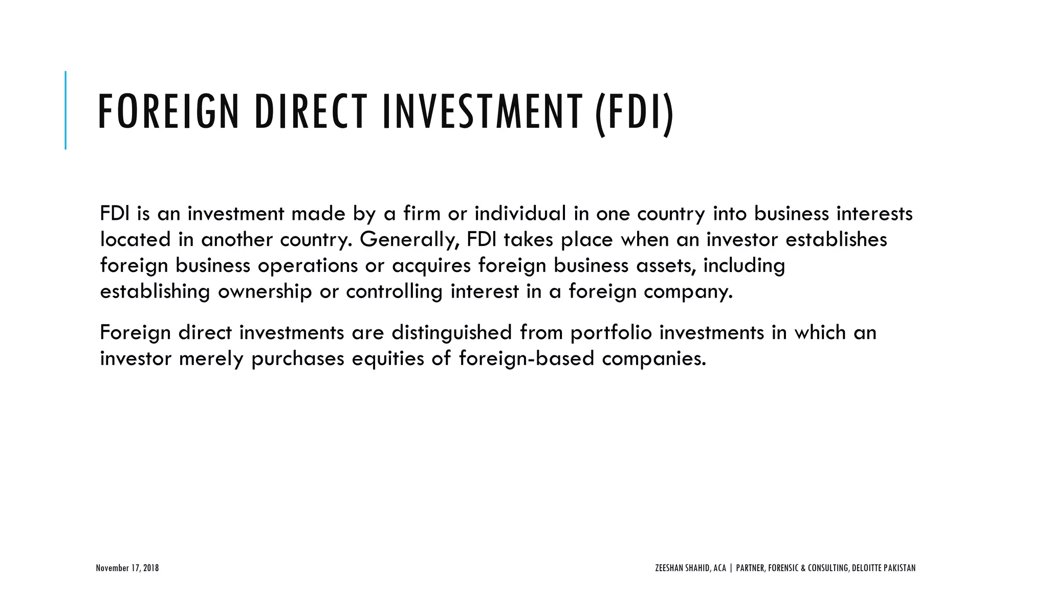 Foreign direct investment in Pakistan - Opportunities and Challenges ...