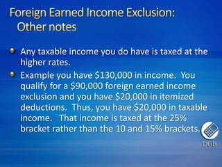 Foreign earned income exclusion | PPTX